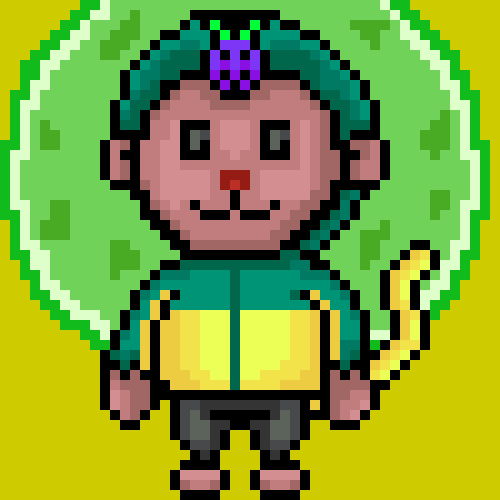 UpGreenDownYellow Monkey - Pixel Moon Monkeys | OpenSea
